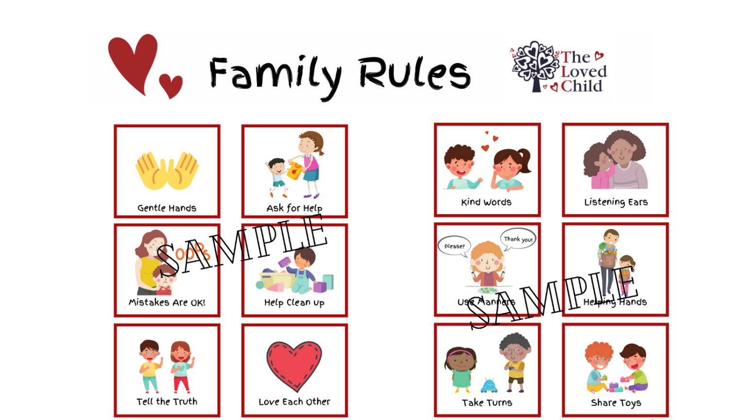 Personalized TLC Rule Chart for Families with Young Children | The ...